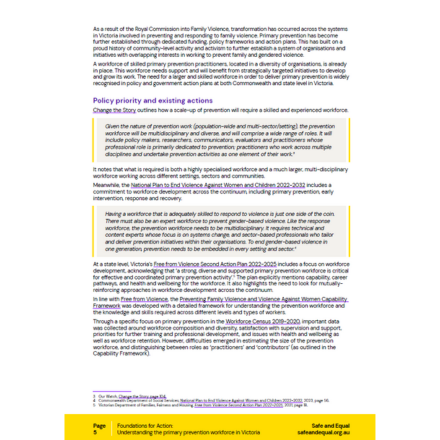 Foundations for Action: Understanding the primary prevention workforce ...