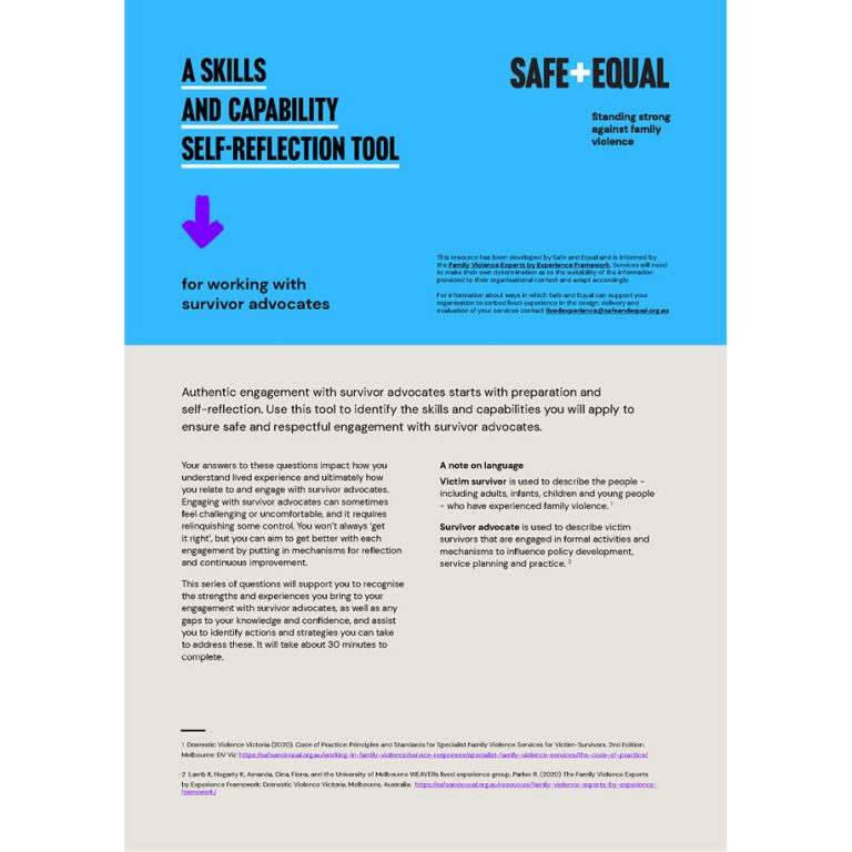 Skills and Capability Self-Reflection Tool | Safe and Equal